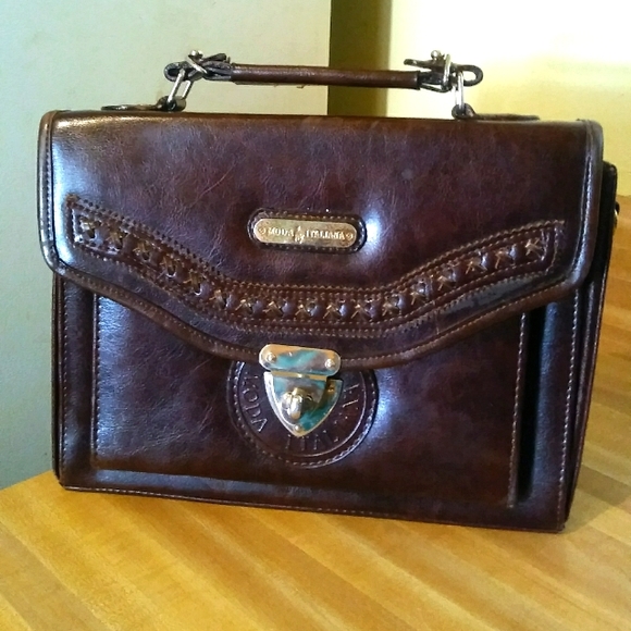 Moda Italiana | Bags | Vintage Moda Italiana Leather Satchel | Poshmark